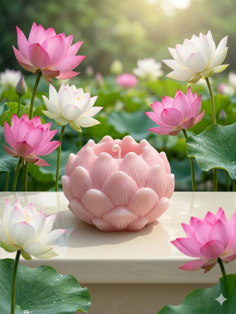Lotus Flower Candle Mould – Silicone Floral Mould for Candle Making ...